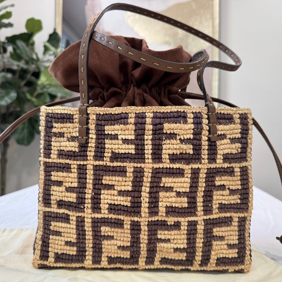 Fendi | Bags | Fendi Raffia Tote | Poshmark